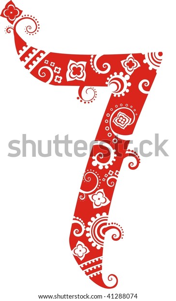 Stylized Number Seven Symbol Design Stock Vector (Royalty Free ...
