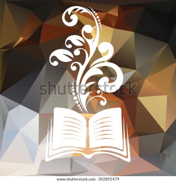 Stylized Open Book Floral Pattern On Stock Vector (Royalty Free ...