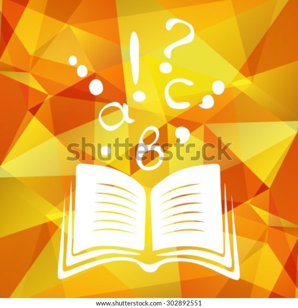 Stylized Open Book Letters On Golden Stock Vector (Royalty Free ...