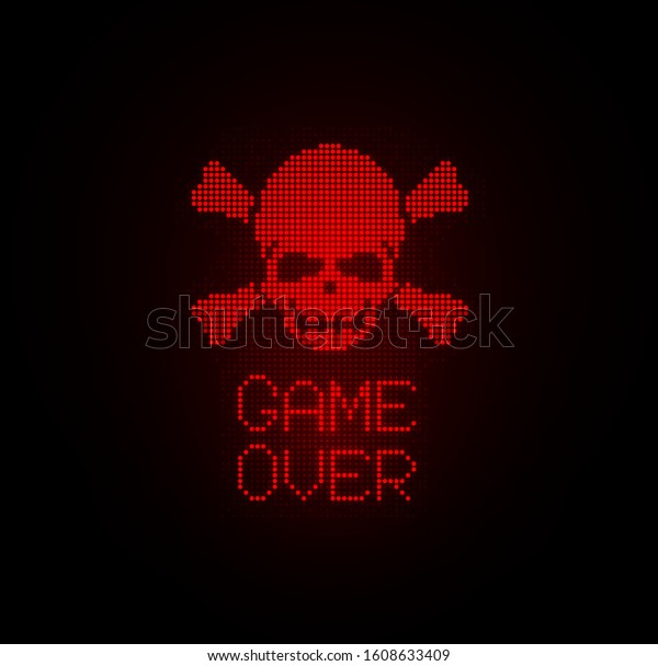 Stylized Pixel Game Over Sign Video Stock Vector (Royalty Free ...
