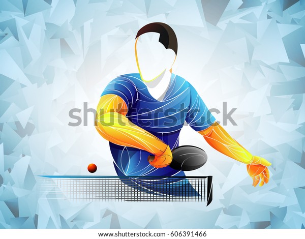 Stylized Player Table Tennis Ping Pong Stock Vector (Royalty Free) 606391466