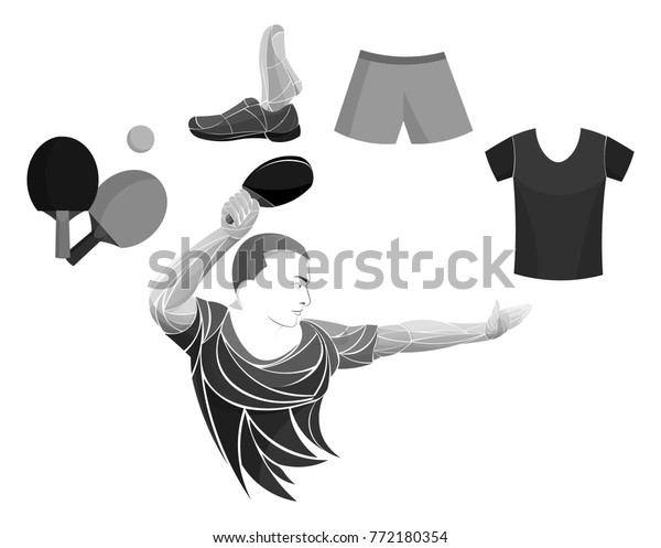 Stylized Player Table Tennis Ping Pong Stock Vector (Royalty Free ...