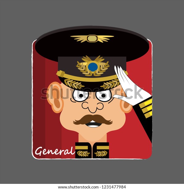Stylized Portrait General Full Dress Vector Stock Vector (Royalty Free ...