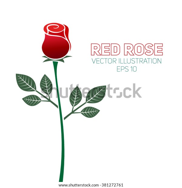 Stylized Red Rose Leaves Stock Vector (Royalty Free) 381272761 ...