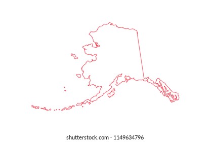 Stylized Red Sketch Map Alaska Stock Vector (Royalty Free) 1149634796 ...