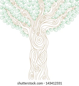 Stylized Silhouette Curly Tree Stock Vector (Royalty Free) 143412331 ...