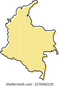 Stylized Simple Outline Map Colombia Icon Stock Vector (Royalty Free ...