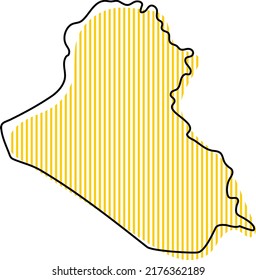 Stylized Simple Outline Map Iraq Icon Stock Vector (Royalty Free ...