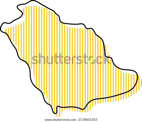 Stylized Simple Outline Map Saudi Arabia 库存矢量图（免版税）2178001303 ...