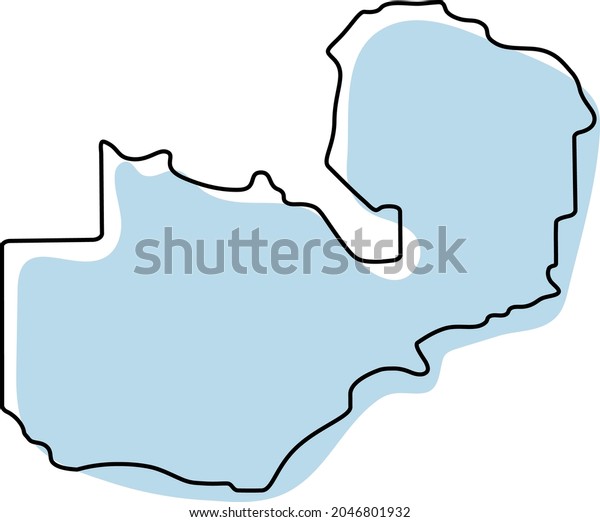 Stylized Simple Outline Map Zambia Icon Stock Vector (Royalty Free ...