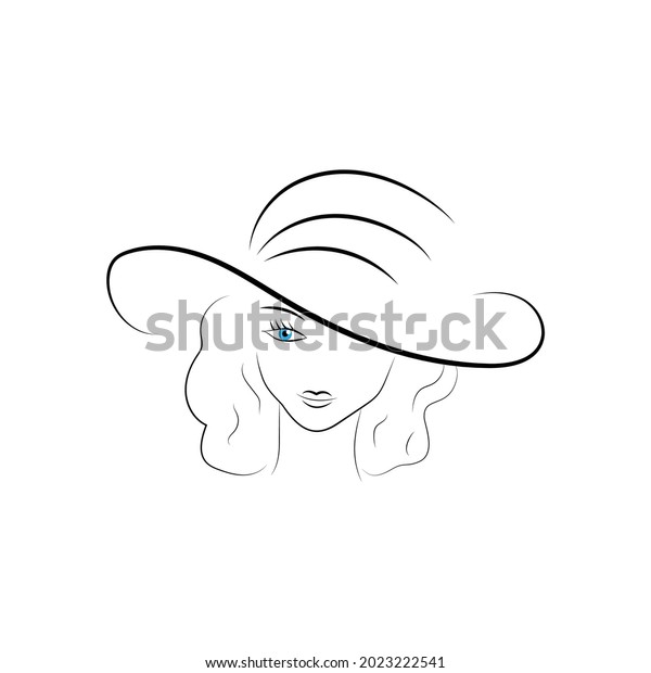 Stylized Simple Woman Face Hat On Stock Vector (Royalty Free ...
