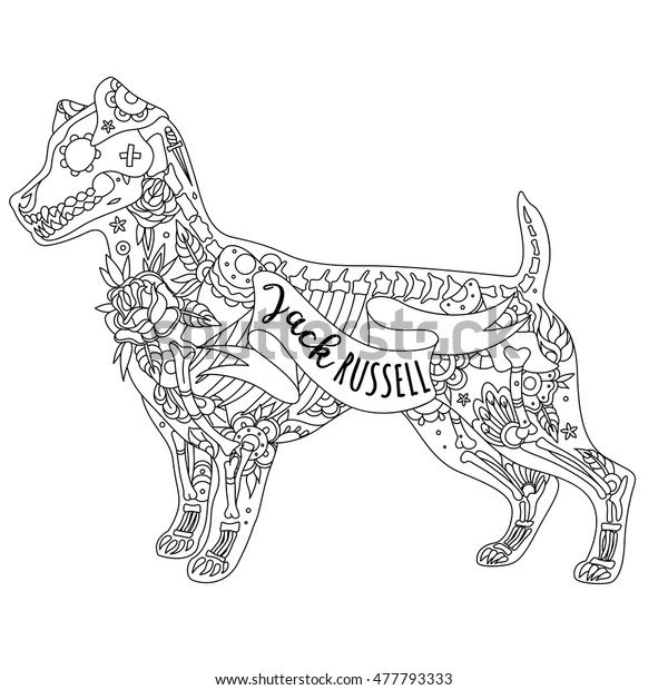 Stylized Skeleton Jack Russell Terrier Jack Stock Vector (Royalty Free ...