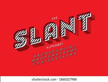 Stylized Slant Alphabet Font Vector Stock Vector (Royalty Free) 1860327988