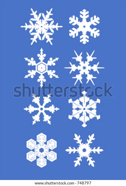 Stylized Snowflakes Clipart Stock Vector (Royalty Free) 748797