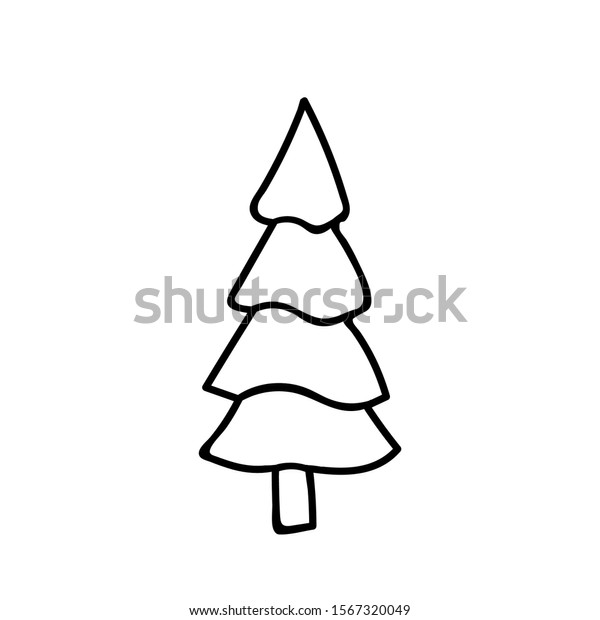 Stylized Spruce Tree Lineart Style Vector Stock Vector (Royalty Free ...