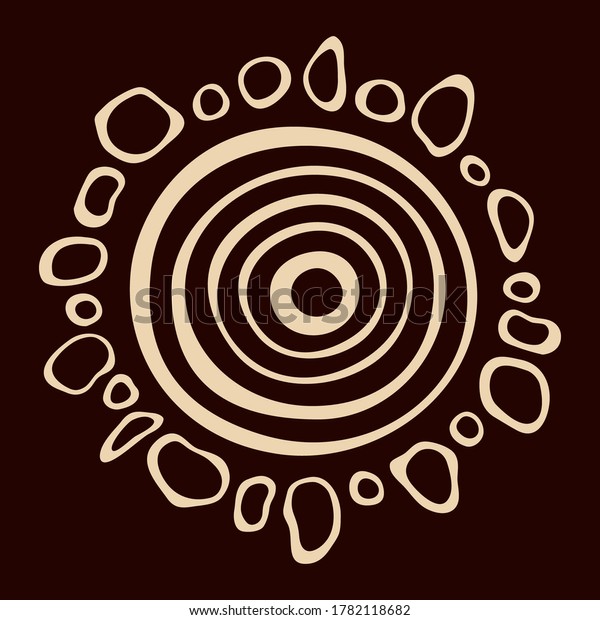 Stylized Sun Australian Art Aboriginal Painting Stock Vector (Royalty ...