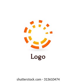 Stylized Sun Logo Flat Style Round Stock Vector (Royalty Free ...