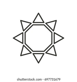 Stylized Sun Logo Line Icon Sun Stock Vector (Royalty Free) 697731679