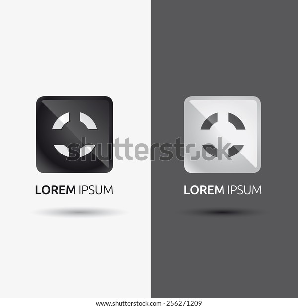 Stylized Target Logo Set Glossy Effect: vector de stock (libre de ...