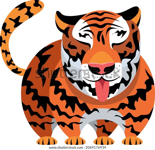 Stylized Tiger Cartoon Character Cat Stock Vector (Royalty Free ...