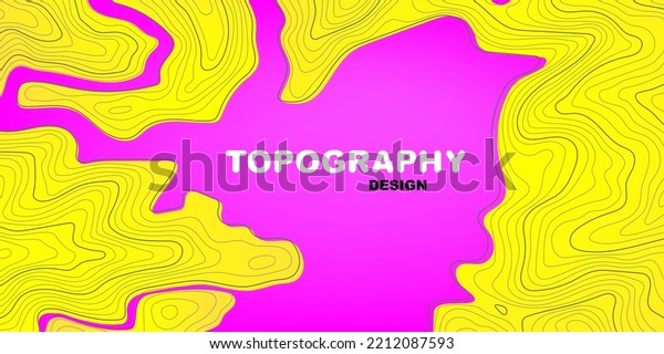 Stylized Topographic Color Map Illustration Stock Vector (Royalty Free ...