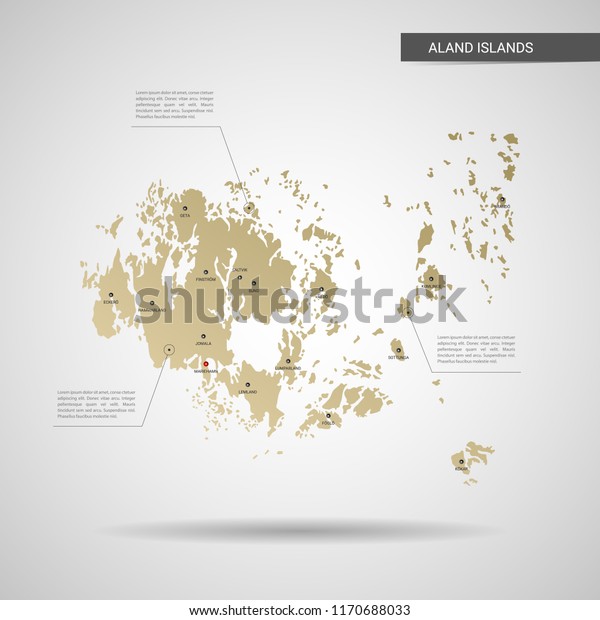 Stylized Vector Aland Islands Map Infographic Stock Vector (Royalty ...