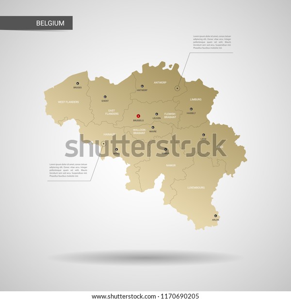 Stylized Vector Belgium Map Infographic 3d Stock Vector (Royalty Free ...