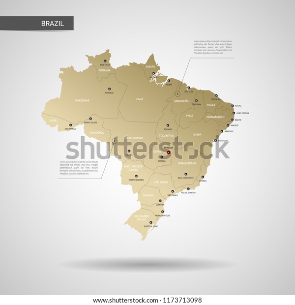 Stylized Vector Brazil Map Infographic 3d: vetor stock (livre de ...