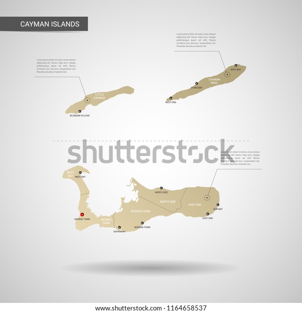 Stylized Vector Cayman Islands Map Infographic Stock Vector (Royalty ...