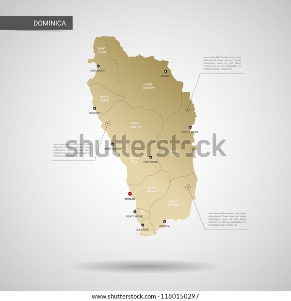 Stylized Vector Dominica Map Infographic 3d Stock Vector (Royalty Free ...