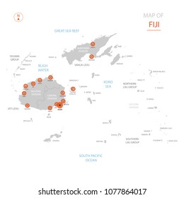 Fiji Vector Map Editable Template Regions: стоковая векторная графика ...