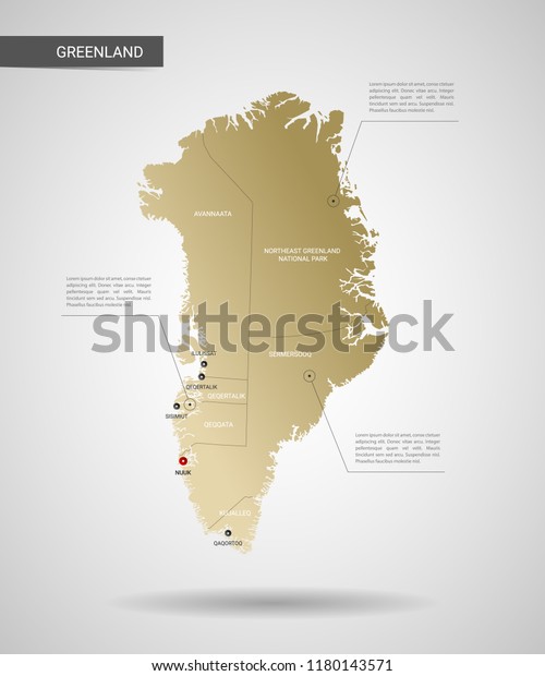 Stylized Vector Greenland Map Infographic 3d Stock Vector (Royalty Free ...
