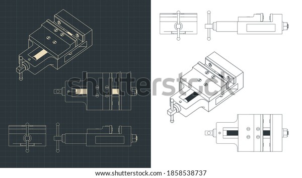 Stylized Vector Illustration Bench Vice Drawings Stock Vector (Royalty ...