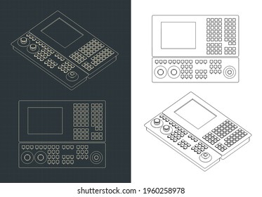 Stylized Vector Illustration Blueprints Remote Control Stock Vector ...
