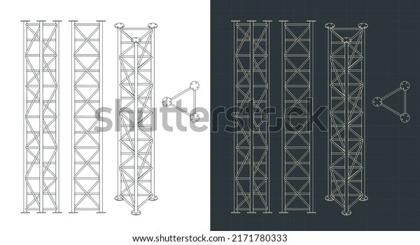 Stylized Vector Illustration Blueprints Removable Modular Stock Vector ...