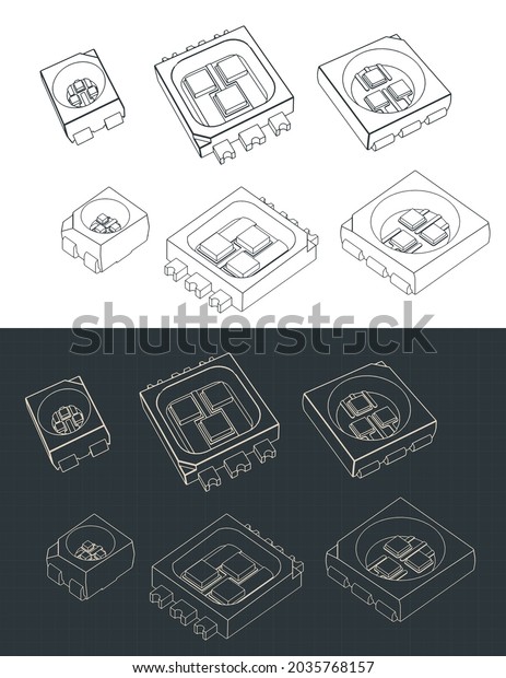 Stylized Vector Illustration Blueprints Rgb Led Stock Vector (Royalty ...