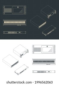 Stylized Vector Illustration Blueprints Units Server Stock Vector ...