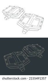 Stylized Vector Illustration Drawings Bicycle Pedals Stock Vector ...