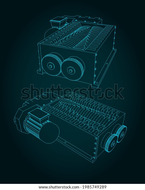 Stylized Vector Illustration Drawings Shredder Machine Stock Vector ...