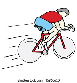 Stylized Vector Illustration Fast Cyclist Stock Vector (Royalty Free ...