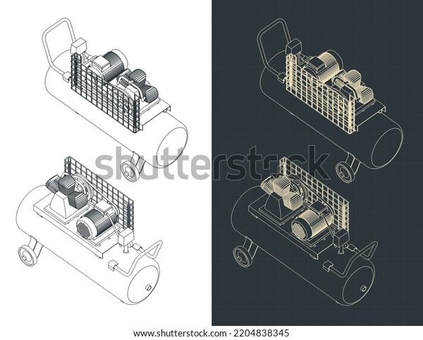 Stylized Vector Illustration Isometric Blueprints Air Stock Vector ...