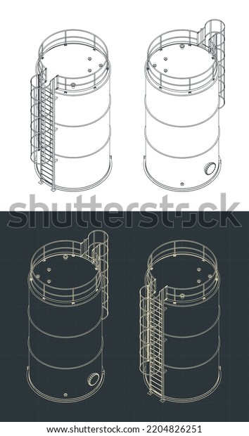 Stylized Vector Illustration Isometric Drawings Storage Stock Vector ...