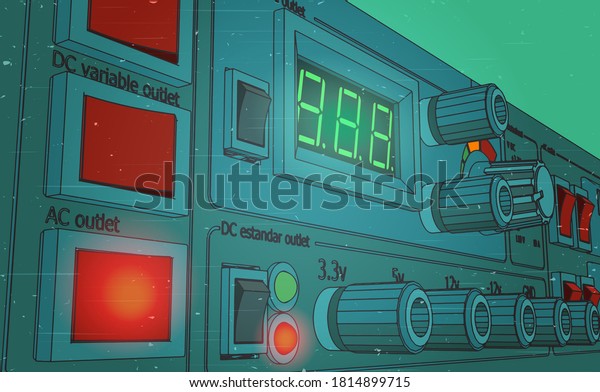 Stylized Vector Illustration Laboratory Power Supply Stock Vector ...