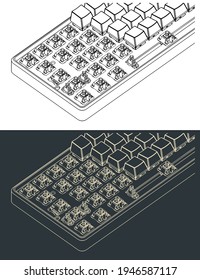 Stylized Vector Illustration Mechanical 60 Keyboard Stock Vector ...