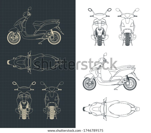 69 Moped Blueprint Images, Stock Photos & Vectors | Shutterstock