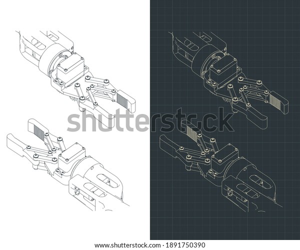 Stylized Vector Illustration Robotic Arm Drawings Stock Vector (Royalty ...