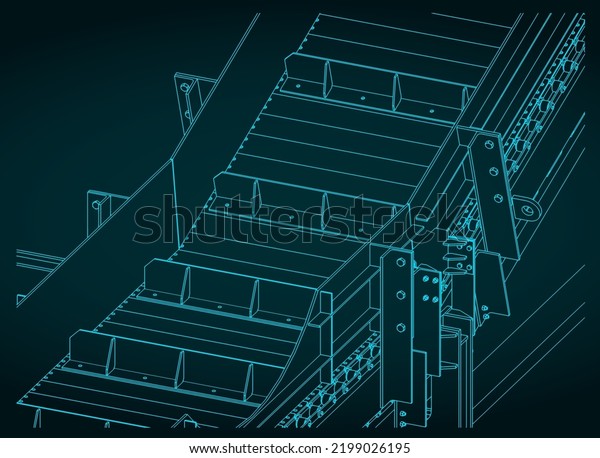 Stylized Vector Illustrations Drawings Chain Conveyor: เวกเตอร์สต็อก ...
