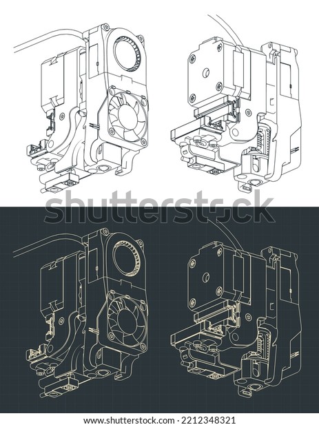 Stylized Vector Illustrations Isometric Blueprints 3d Stock Vector ...