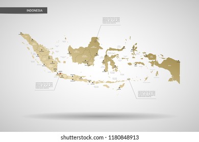 Stylized Vector Indonesia Map Infographic 3d Stock Vector (Royalty Free ...