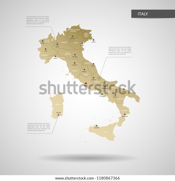 Stylized Vector Italy Map Infographic 3d Stock Vector (Royalty Free ...